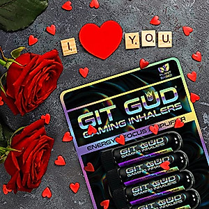 GIT GUD® Gaming Vapor Inhaler | Energy + Focus Amplifier for Esports Athlete Gamer | Stimulating Aromatherapy Scent | Portable Pre Workout Performance Disposable | WinnerMint (4 Pack)
