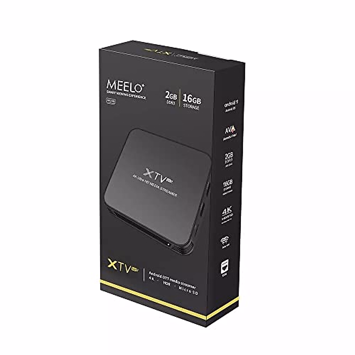 MEELO + XTV SE2 Android 11 Set top Box, 2GB/16GB, 2X WiFi, Full 4K Ultra HD, Stalker, STB Media, MyTVOnline, Clean Memory