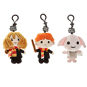 Plush Harry Potter Keychains Set – 3 Washable, Polyester Figures Including Hermione, Ron & Dobby – Harry Potter Gifts, Accessories, Collectibles, Party Favors, Merch by PMI, 4.5 In.