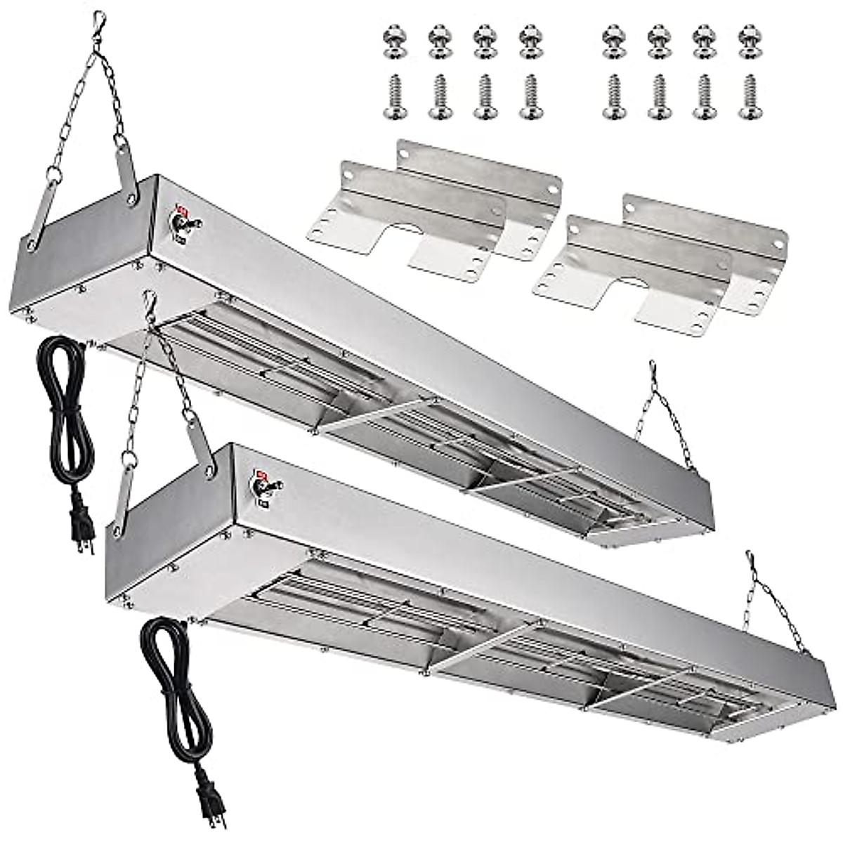 WeChef Electric Strip Heater 2 Pack Portable 36" 1000W Commercial Food Warmer Heating Lamp for Fry Chicken