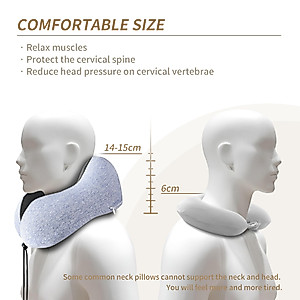 BIGTONE Travel Pillow,Neck Pillow for Traveling,100% Pure Memory Foam Neck Pillow for Flight Headrest Sleep,Machine Washable Cover,Portable Plane Accessories,Pink