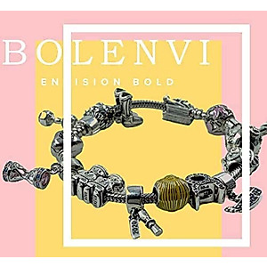 Adjustable European Charm Bracelets 3mm Steel Snake Chain Fits Pandora Beads Pendants & More (Silver Sliding Bracelet)