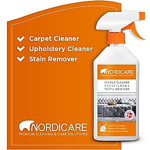 Nordicare Fabric & Carpet Stain Remover Spray 16.9 oz - Spot & Stain Remover, Upholstery Cleaner, Fabric Cleaner for all Type of Fabrics, Textiles, Carpet, Cloth, Rugs, Chairs, Sofas-Made in Denmark