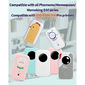 Phomemo D30 Thermal self-Adhesive Label, 3/8" X 1 1/2" (12mm X 40mm) 160 Labels/Roll, Compatible with Phomemo D30 Label Printer, Suitable for Home, Office, School, Black on White, 3 Roll