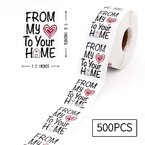 Littlefa 1.5” from My Heart to Your Home Stickers,Thank You Stickers,Bakeries Stickers,Handmade Stickers,Small Business Stickers, Envelopes Stickers, Gift Bags Packaging 500 PCS