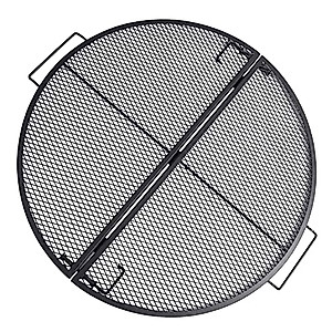 Lineslife X-Marks Fire Pit Cooking Grill Grates Portable, Heavy Duty Folding Round Campfire Grill Grate, Firepit Grill Grate with Handles for Outdoor BBQ Picnic, Black 36 Inch