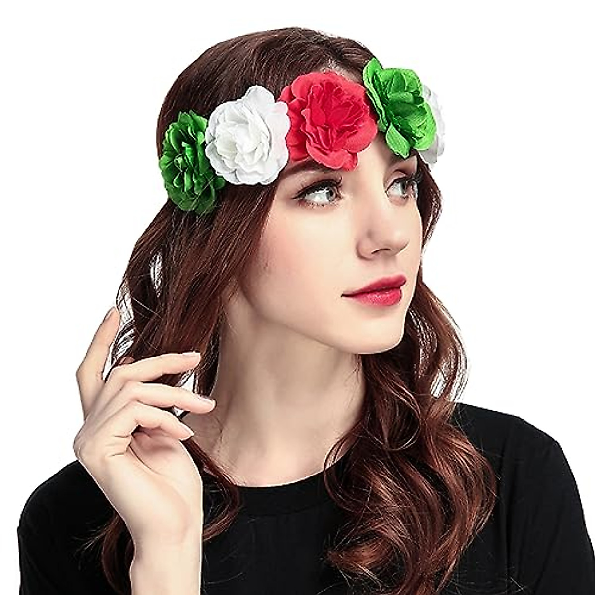 Love Sweety Rose Flower Headband Floral Crown Mexican Hair Wreath (Christmas)