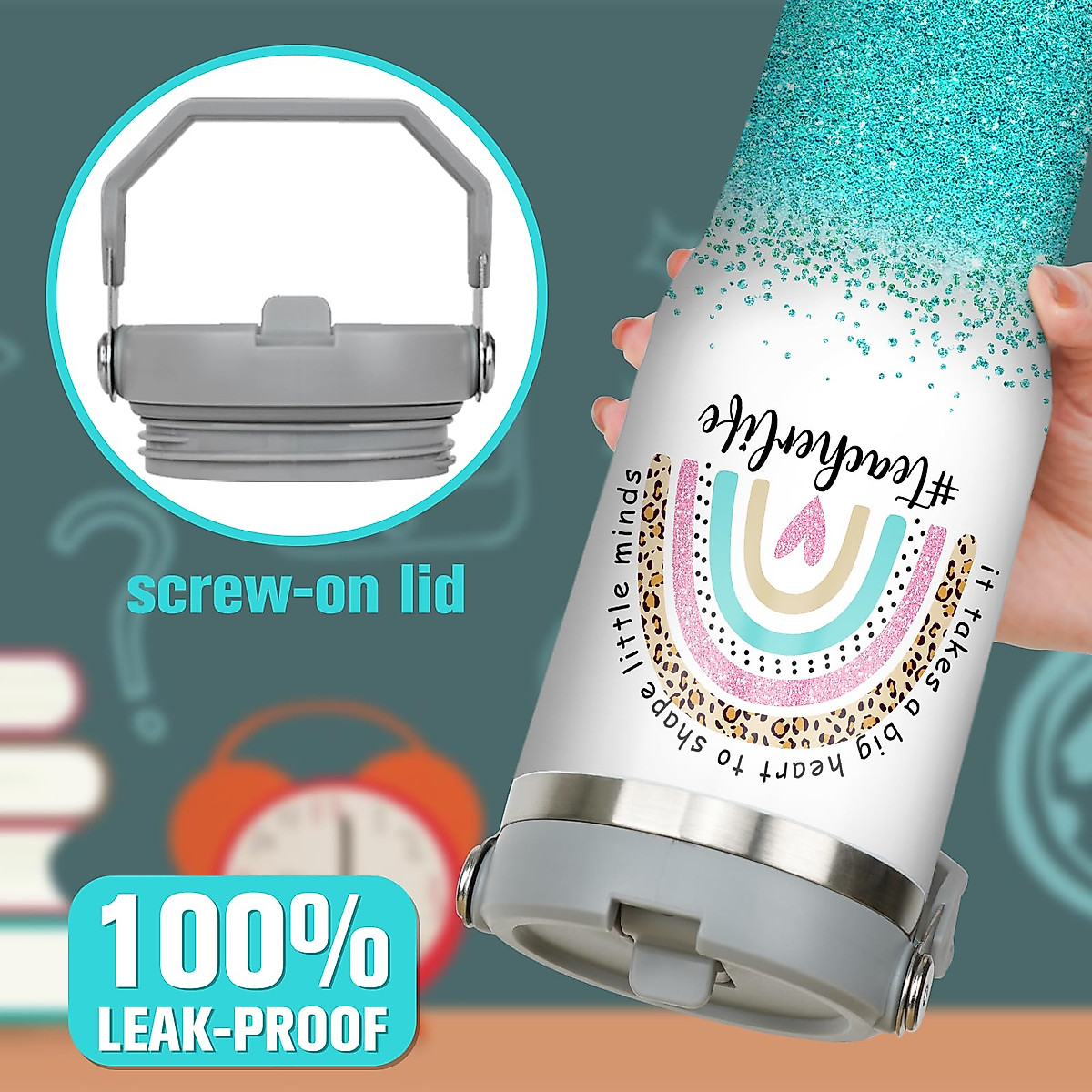 soeufnwhf Teacher Tumbler Cup, 30oz Stainless Steel Teacher Travel Coffee Mug Cup, Best Teacher Gifts for Women & Teacher Appreciation Gifts for Birthday, Appreciation Week, Back To School