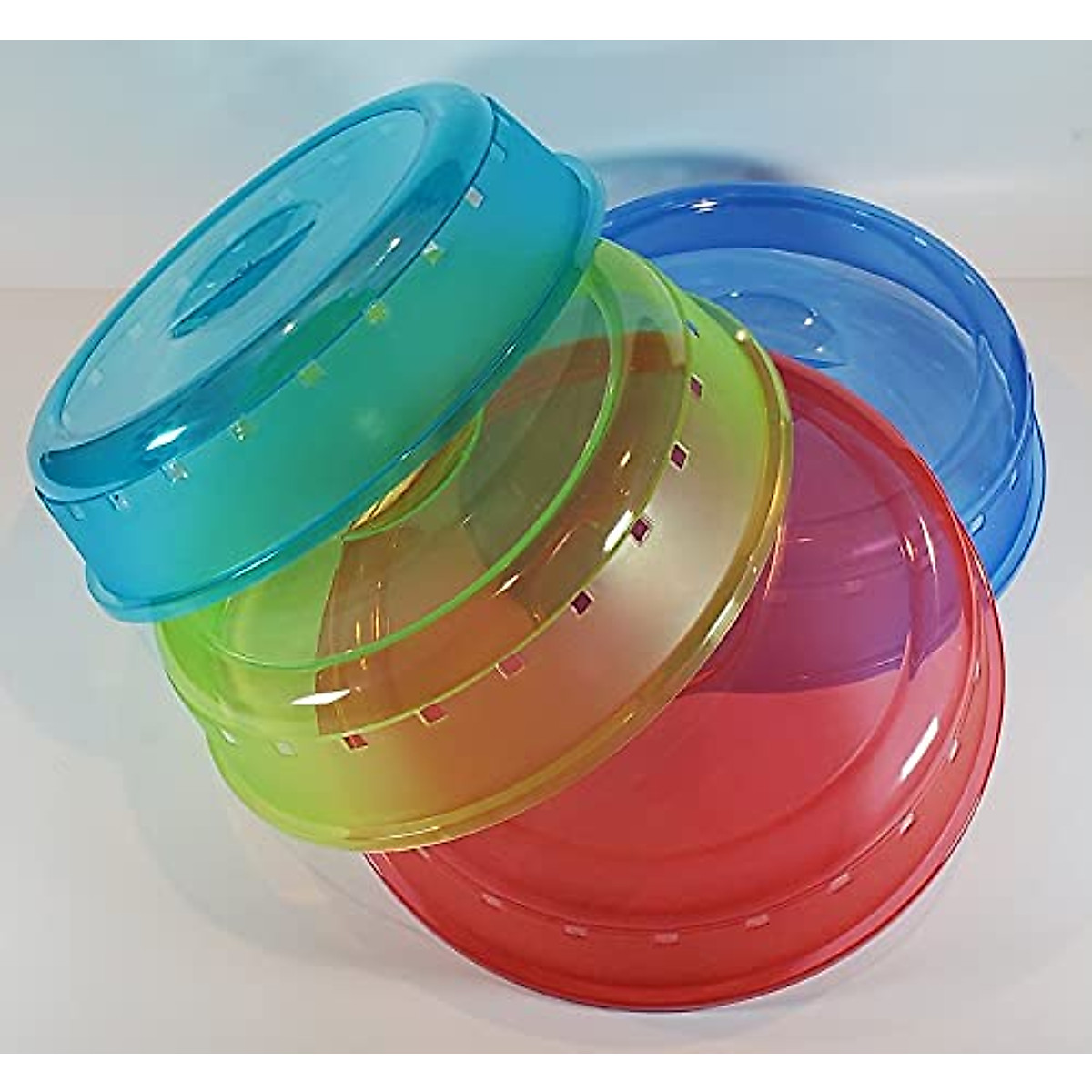 Rock 4 Pack of Microwave Plate Bowl Splatter Cover. Keep Your Microwave Clean While Heating Messy Items with Vented, Colorful Lids! (4100)