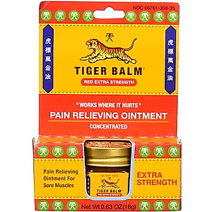 Tiger Balm Pain Relieving Red Extra Strength, 18g – Relief for Sore Muscles – Extra Strength Sports Rub – Tiger Balm Extra Strength – Tiger Balm Ointment
