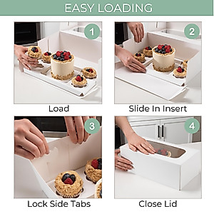 BlackRidge Home Bento Cake Box with Cupcakes - Perfect for Bento Box Cake and Cupcakes, Bento Cake and Cupcake Boxes Combo, 5 Sets: Cupcake and Bento Cake Boxes Fit 4 Regular Cupcakes and Mini Cake.