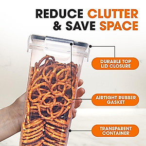 Cheer Collection Airtight Food Storage Containers Set of 24, Pantry Organizers and Storage, Stackable Food Storage Containers with Lids, Dry Food Storage Containers for Flour, Sugar, Pasta & More