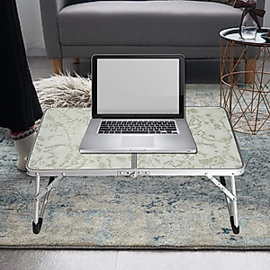 Jucaifu Foldable Laptop Table, Bed Desk, Breakfast Serving Bed Tray, Portable Mini Picnic Table & Ultra Lightweight, Folds in Half with Inner Storage Space (Stripe)