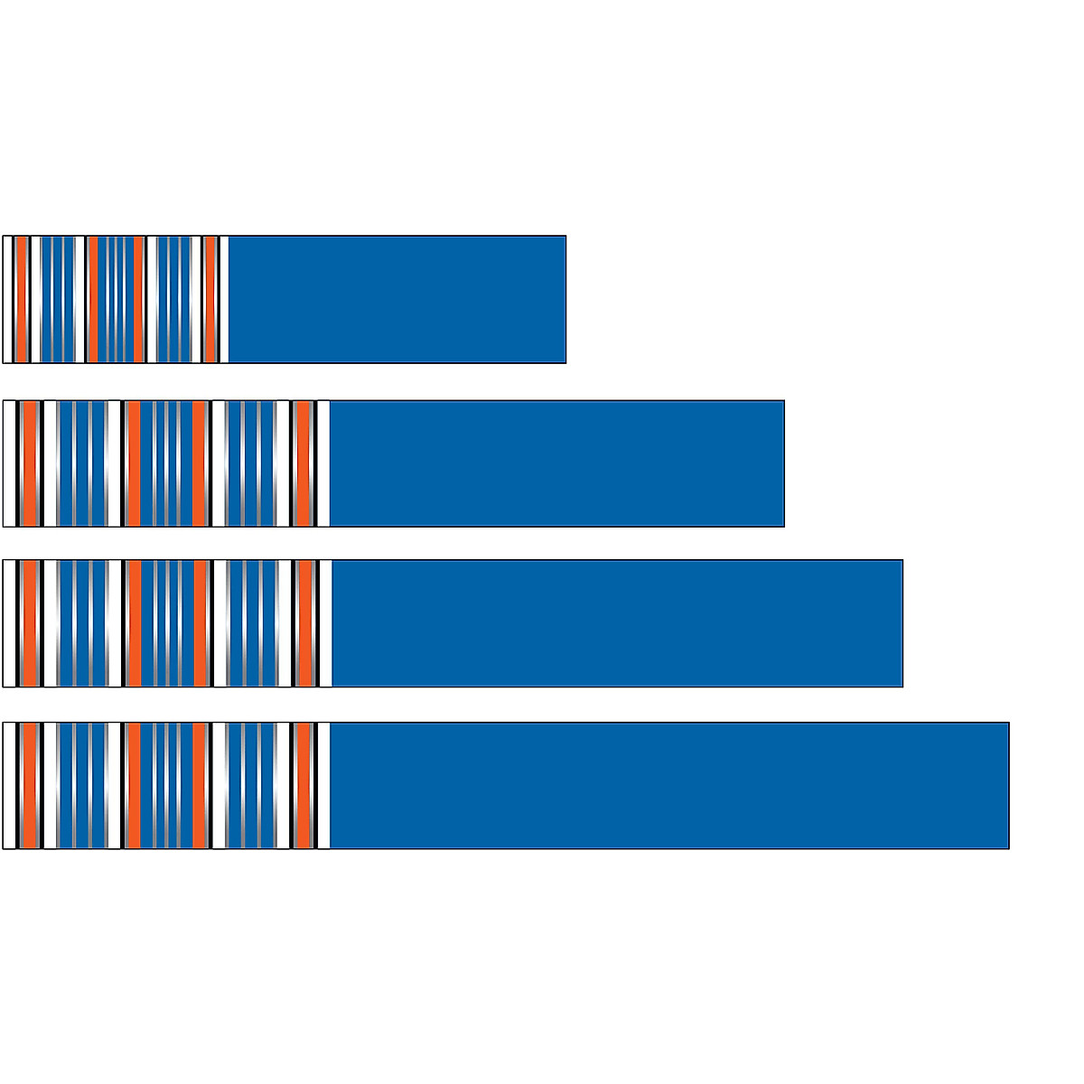 White Water Archery Laminated Blue Background Orange Stripe Traditional 18 Crest Arrow Wraps 15 pk Choose Length Width (5, 1.12)
