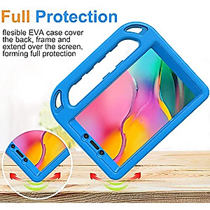 BMOUO for Samsung Galaxy Tab A 8.0 Case 2019 SM-T290/T295, Tab A 8.0 2019 Case with Screen Protector, Shockproof Light Weight Handle Stand Galaxy Tab A 8.0 inch 2019 Kids Case Without S Pen - Blue