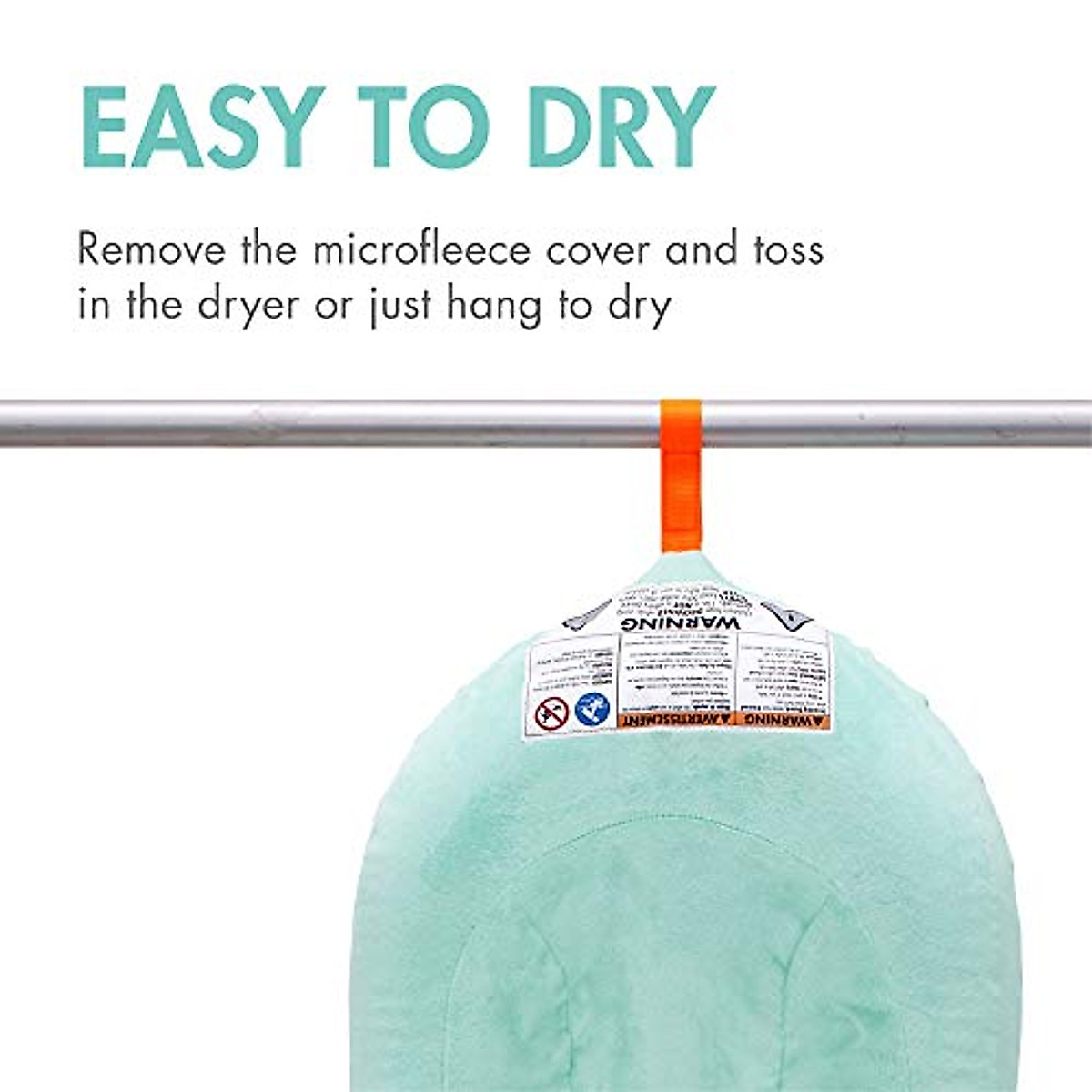 Boon Puff Inflatable Baby Bather with Quick Dry Microfleece Cover, Multi