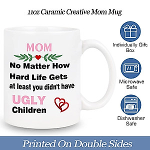 Gifts for Mom Coffee Mug, Mothers Day Gifts for Mom from Daughter Son, Birthday Gifts for Mom Fun Novelty Cup Unique Gifts Funny Mom Mug 11oz (White01)
