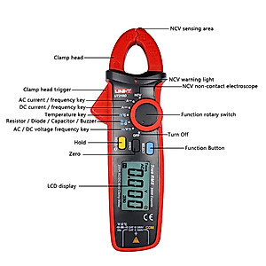UNI-T UT210D Digital AC/DC Current Voltage Resistance Capacitance Clamp Meter