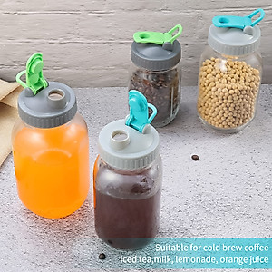 4pcs Regular Mouth Flip Cap Lids for Ball Mason Jar, Leak-free and Airtight, Easy Pouring Spout (Jars Not Included)