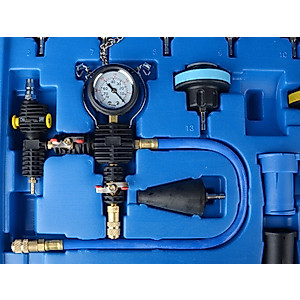 DAYUAN 28pcs Universal Radiator Pressure Tester Kit, coolant Pressure Tester kit coolant Vacuum Refill kit for Cooling System