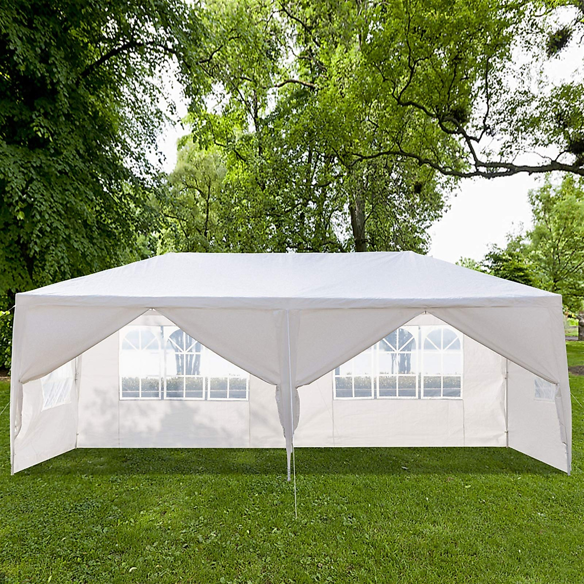 10' x 20'x 8.5'Outdoor White Waterproof Gazebo Canopy Tent with 4 Removable Sidewalls and Windows Heavy Duty Tent for Party Wedding Events Beach BBQ