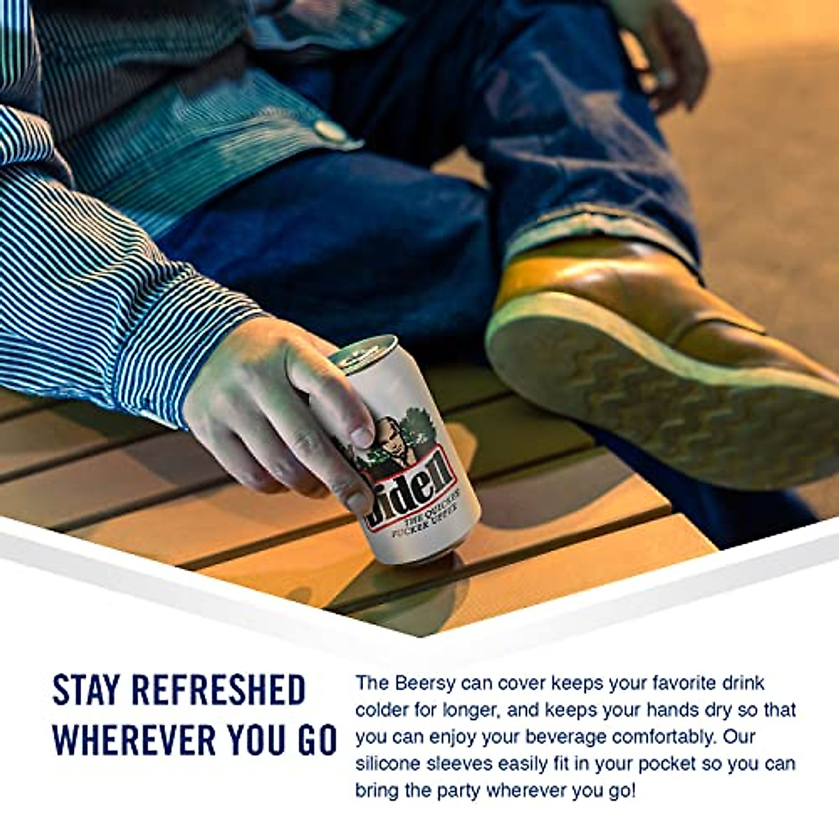 Beersy Silicone Sleeve Beer Can Cover - Insulated Can Sleeve - Novelty Disguise for Outdoor Events, Golf, Parties, Concerts,Tailgate - Hide a Beer To Look Like Soda, Fits 12 oz (Quicker Fucker Upper)