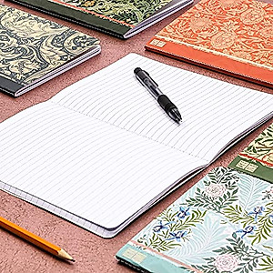 William Morris Soft Cover Travel Journal Notebooks (A5 Size, 6 Pack)