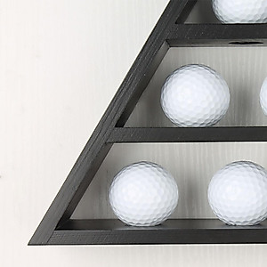 Golf Ball Display Case,Hole in One Golf Ball Display Case,for Display and Collection Golf Ball Display Case Wall Mount，Black(Wood)