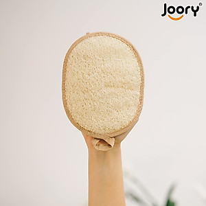 JOORY Natural Exfoliating Loofah Sponge, Egyption Body Scrubber (3 Pack), Biodegradable Shower luffa Pad
