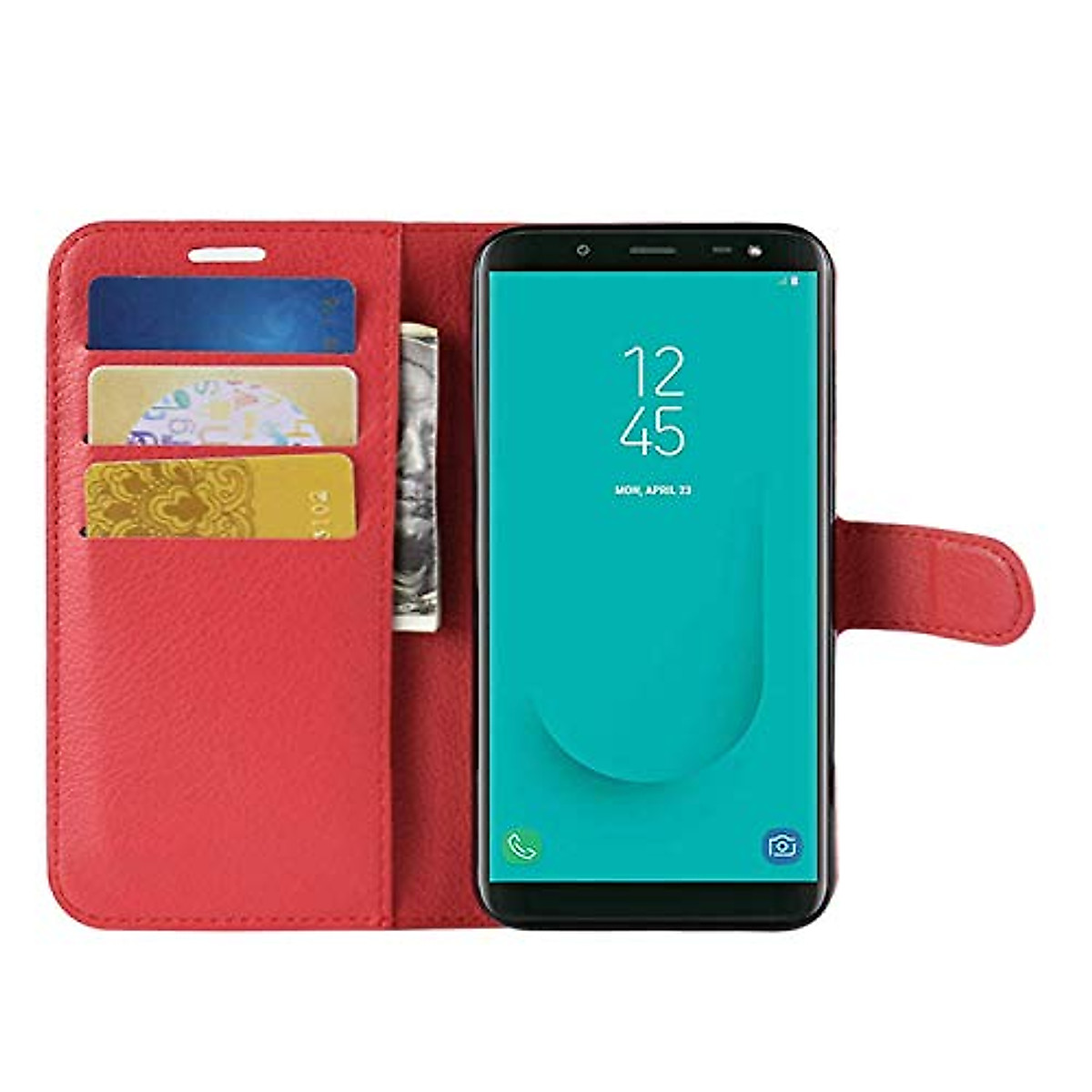 HualuBro Oppo Reno 2 Case, Oppo Reno2 Case, Premium PU Leather Magnetic Shockproof Book Wallet Folio Flip Case Cover with Card Slot Holder for Oppo Reno2 / Reno 2 Phone Case (Red)