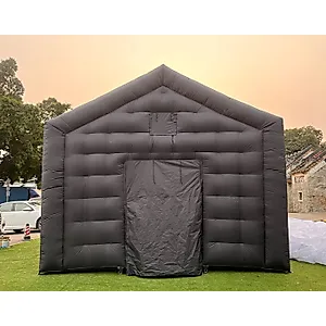 Large Black Inflatable Cube Wedding Tent Square Gazebo Event Room Big Mobile Portable Night Club Tent Party Pavilion for Backyard/Outdoor Events(29.5ftx16.5ft)
