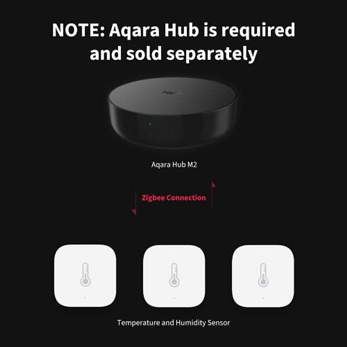 Aqara Temperature and Humidity Sensor- 3 Pack, Requires AQARA HUB, Zigbee, for Smart Home Automation, Wireless Thermometer Hygrometer, Compatible with Apple HomeKit, Alexa, Works with IFTTT