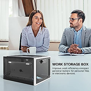 Lockable Box, Medicine Lock box for Safe Medication, Compact and Hygienic Lockable Box for Food, Medicine and Home Safety, Childproof Lockable Storage Bin, Refrigerator Storage Bins - Black