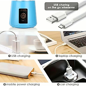 Portable Blender, Personal Mixer Fruit Rechargeable with USB, Mini Blender for Smoothie, (Green)