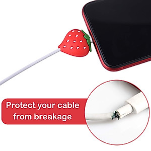 TUPARKA 18 Pcs Cable Protector for iPhone Charging Cable, Plastic Cute Fruit Drink Bottle Animal Charging Cable Saver, USB Cable Saver Phone Accessory Protect Charger Cable