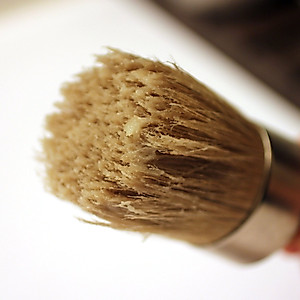 Brossum Extra Large 2-in-1 Round Chalk and Wax Paint Brush | Painting or Waxing Furniture | Handmade with All Natural Bristles and Ergonomic Handle | Dark or Clear Wax | DIY, Home Decor, Wood