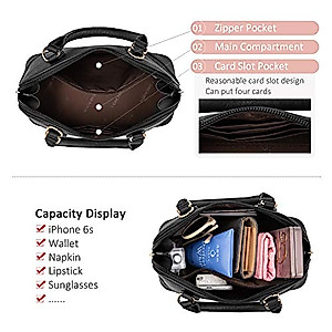 LOVEVOOK Black Purse for Women Small Crossbody Bags Classic Double Zip Top Handle Dome Satchel Bag