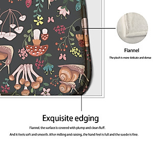 YouTary Mushroom Snails Butterfly Flower Pattern Kitchen Rug Set 2 PCS Floor Mats Washable Non-Slip Soft Flannel Runner Rug Doormat Carpet for Floor Home Bathroom, 17" x 47"+17" x 24"-M