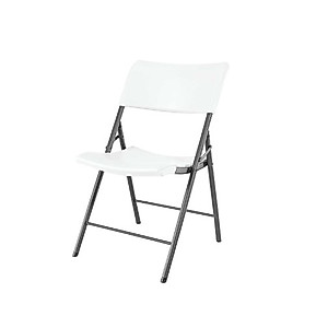 Lifetime 80191 Light Commercial Folding Chair, White Granite with Gray Frame, 4 Pack