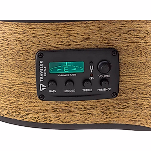 Traveler Guitar, 4-String Acoustic-Electric Bass Guitar, Right, Spruce (Redlands Concert
