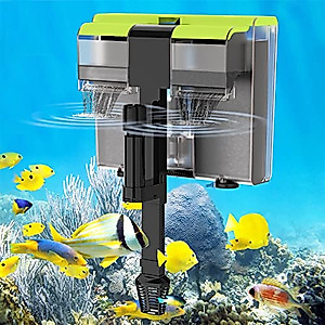 Insputer 170GPH Fish Tank Filters, Hang on Turtle Filter, 3-Layer Filtration Aquarium Filter for 30 to 45 Gallon Saltwater & Freshwater, Large Ultra Quiet Tank System