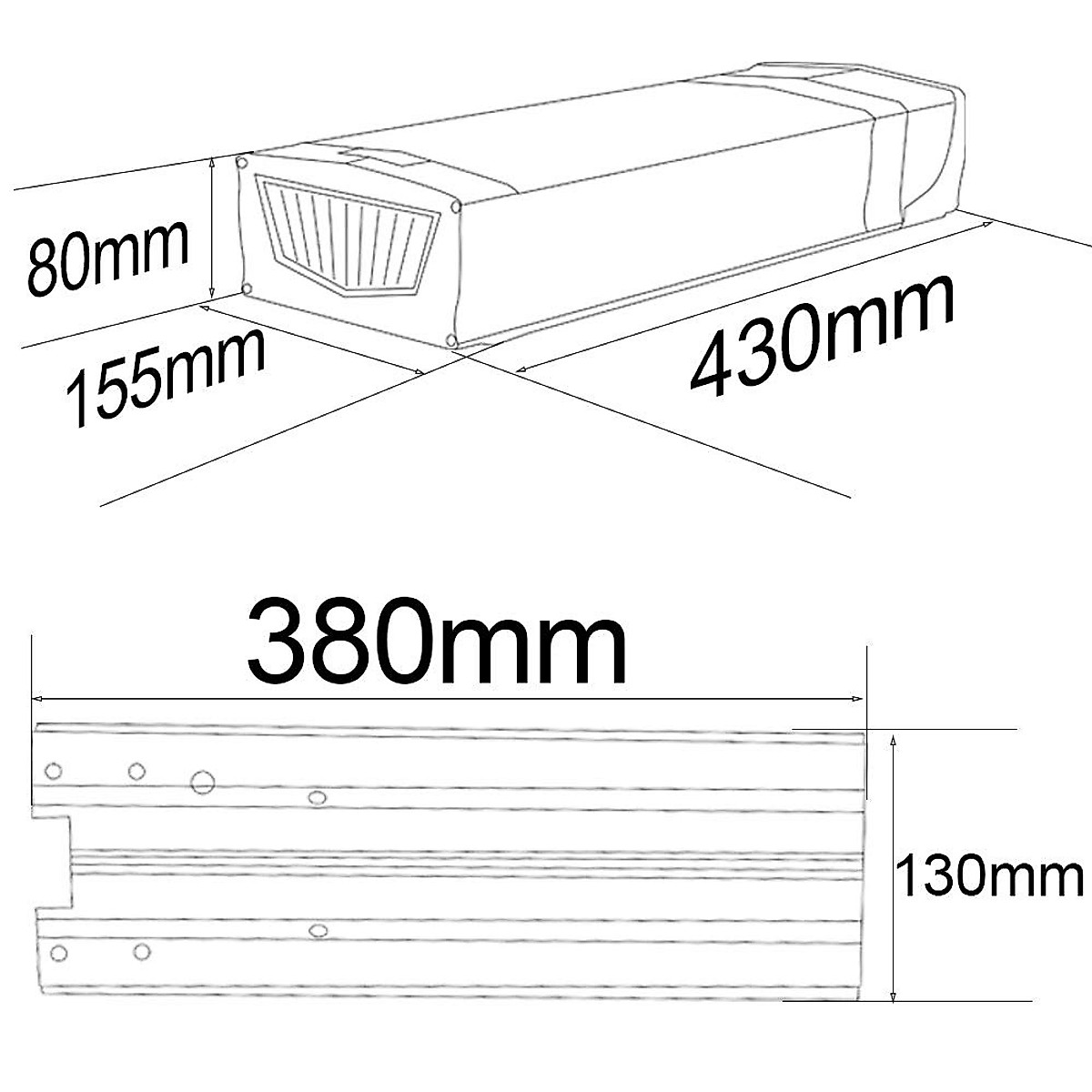 UnitPackPower 48V 20Ah Rear Rack Ebike Battery Lithin-um Ion for 1000W/750W/500W Electric Bike fit for Voilamart Bafang Tongsheng and Other Motor