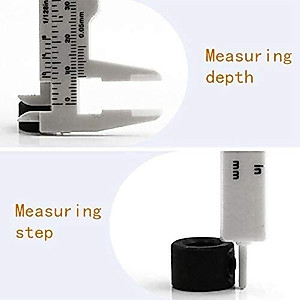 4pcs 0-80mm Double Rule Scale Plastic Vernier Caliper Measuring Student Mini Tool Ruler（White/Blue/Black/red）