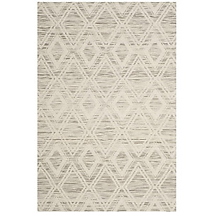 SAFAVIEH Marbella Collection Accent Rug - 4' x 6', Light Brown & Ivory, Handmade Wool, Ideal for High Traffic Areas in Entryway, Living Room, Bedroom (MRB312C)
