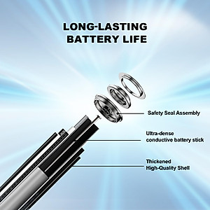 JESSPOW 16650 Rechargeable Battery, 16650 Battery 1800mAh 3.7V Li-ion Rechargeable Battery with Button Top for Flashlights Torches - 2 Pack