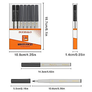 DOOHALO Metallic Grey Black Pens for Cricut Maker 3/Maker/Explore 3/Air 2/Air 1.0/0.8/2.0/2.5 Variety Point Tips Gel Glitter Markers for drawing Writing Compatible with Cricut Machine