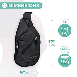 Sling Backpack for Women - Small Crossbody Bags Perfect for Hiking, Walking, & Travel (Black Camo)