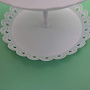 FEOOWV Set of 5 Pcs Round 3-Tier Cake Stand Party Food Server Display Stand with Plastic Serving Trays for Wedding Birthday Party Decor (Style B)