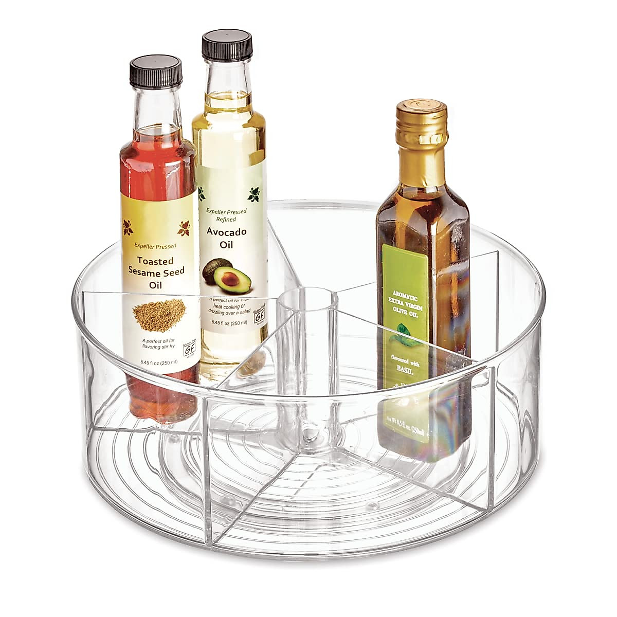 iDesign Recycled Plastic Lazy Susan Turntable Organizer Pantry, Bathroom, General Storage and More, The Linus Collection, 11.5", Clear