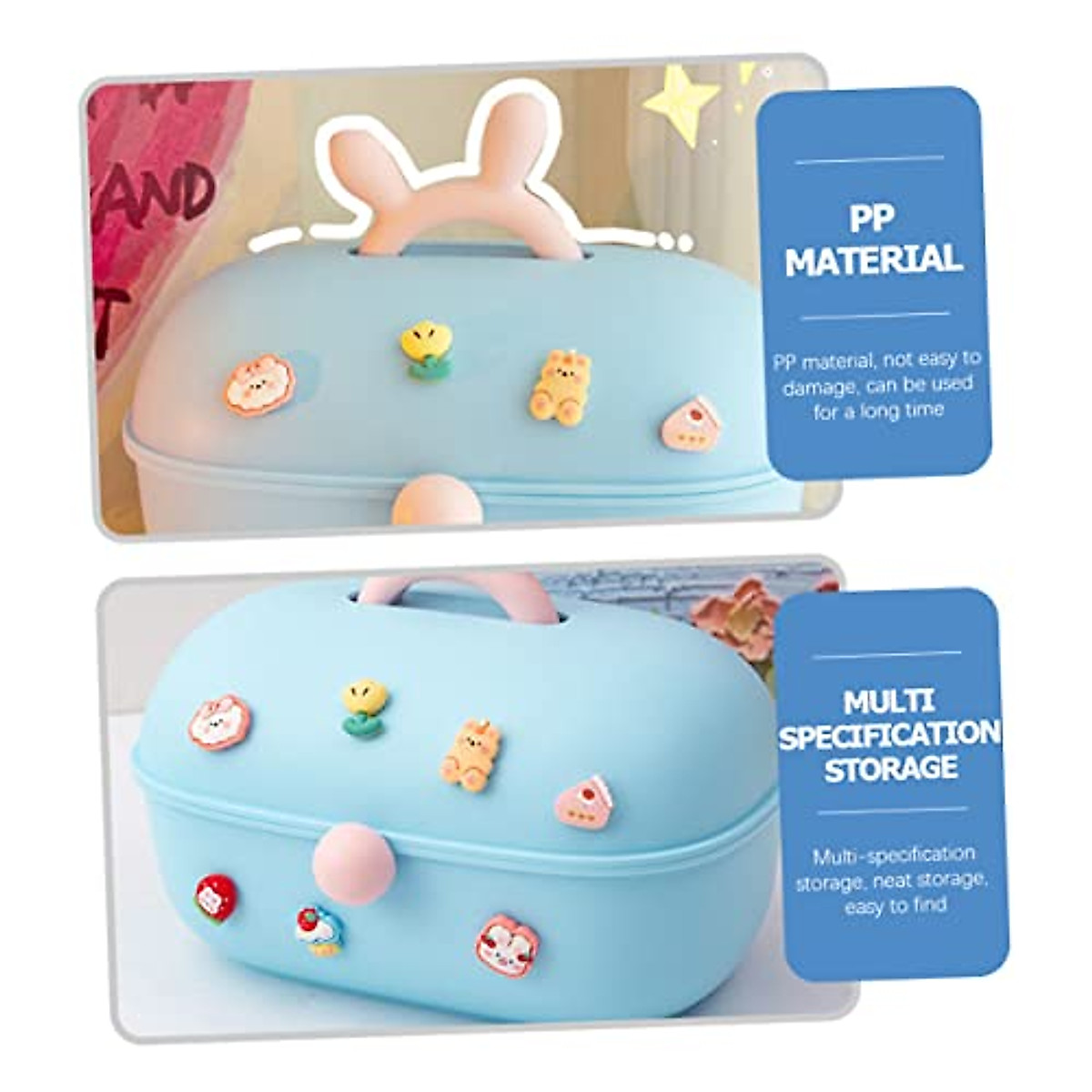 Cabilock 2pcs Box Hair Accessories Storage Box Girl Suitcase Makeup Hair Clips Jewelery for Girl Baby Girl Treasure Chest Hair Clip Container Trinket Storage Case Jewelry Storage Container